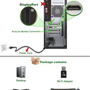 Dell Optiplex Tower Computer Gaming PC [ Intel Core i5 Processor, 8GB Ram, 128GB SSD, 1TB Hard Drive, HDMI, Wireless WiFi] AMD Radeon RX 550 4GB, Windows 10, Black (Renewed)