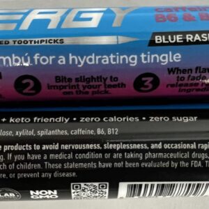 Xero Picks Energy Infused Flavored Toothpicks with Caffeine, B12 and B6-80 Picks - 4 Pack - Fruit Punch, Cool Mint, Berry, Cinnamint