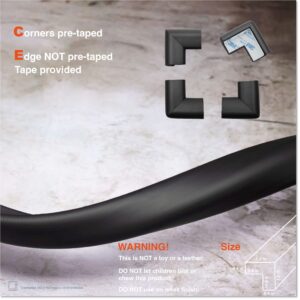 21ft Edge 4 Corners - Bundle & Save - RovingCove HeftyFit Edge Guard (6ft Edge Only, Onyx Black) + RovingCove HeftyFit Edge Corner Guards (15ft Edge 4 Corners, Onyx Black)