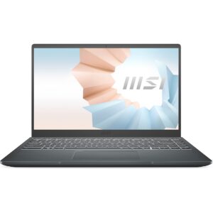 msi modern 14 14" ultra thin and light professional laptop intel core i7-1195g7 iris xe 8gb 512gb nvme ssd win11 - gray (b11mou-1025)