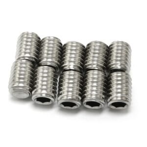 Socket Set Screws Pro Bamboo Kitchen 10pcs 3/8 in-16 X 1/2 in Set Screw 304 Stainless Steel Full Thread Cup Point Grub Screws Flat Point Hexagon Socket Set Screws