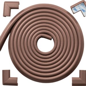 24ft Edge 4 Corners - Bundle & Save - RovingCove HeftyFit Edge Guard (9ft Edge Only, Coffee Brown) + RovingCove HeftyFit Edge Corner Guards (15ft Edge 4 Corners, Coffee Brown)