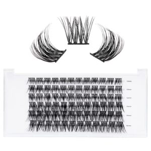 lankiz diy eyelash extension, 72pcs lash clusters individual lash extensions, soft cluster lashes, 10-16mm mix resuale lash extension clusters