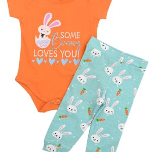 Unique Baby Unisex Some Bunny Loves You Easter Layette Set (6M, Orange)