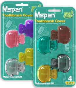 mspan toothbrush head cover cap: toothbrush protector brush pod case protective plastic clip - 8 packs