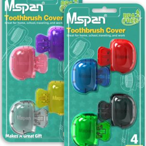 Mspan Toothbrush Head Cover Cap: Tooth Brush Protector Clip Compatible with Oral-B Philips Colgate AquaSonic - 8 Packs