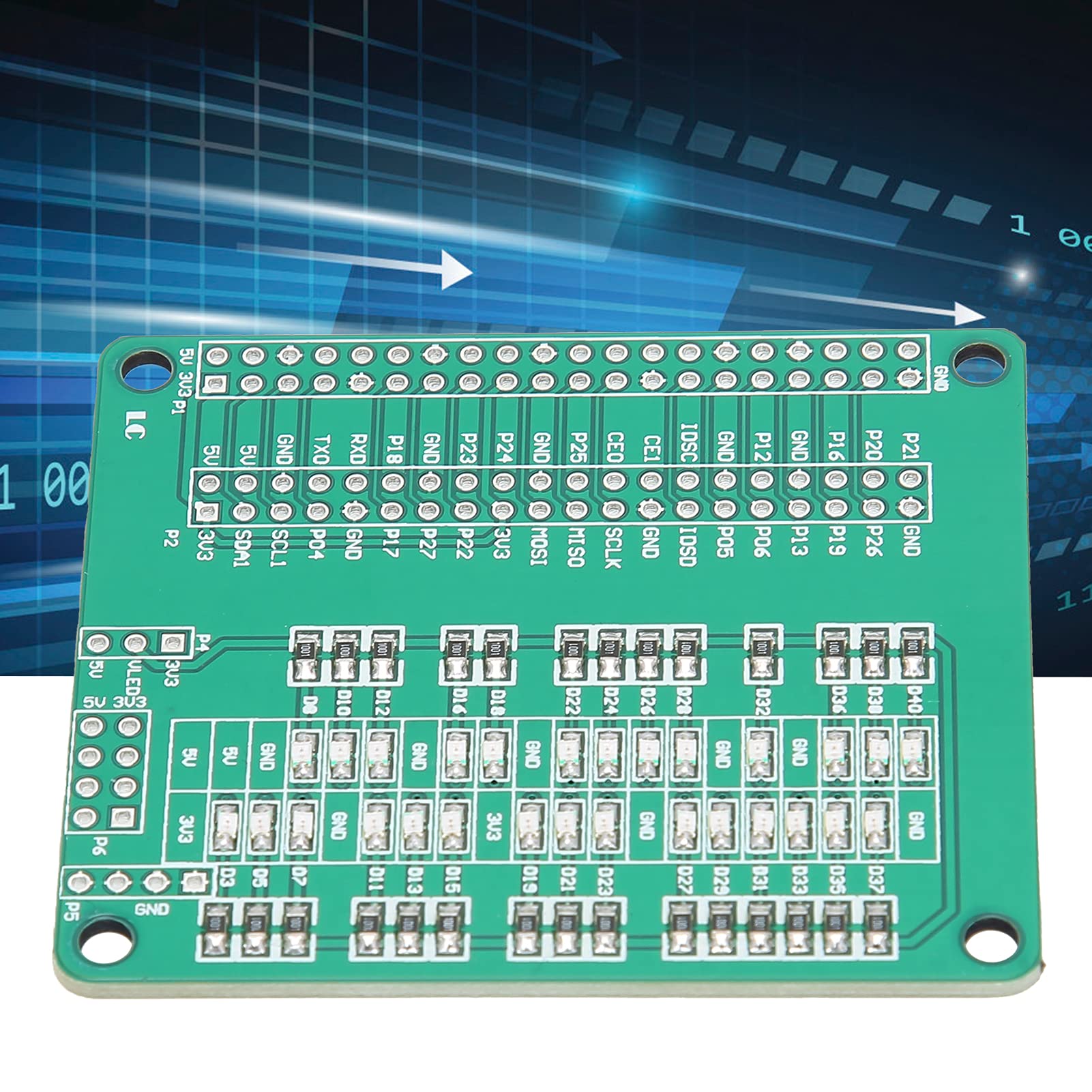 Adapter Board for Raspberry Pi, Test Board for Raspberry Pi IO Port Adapter Sensor Test Module Board for Test The Working Status