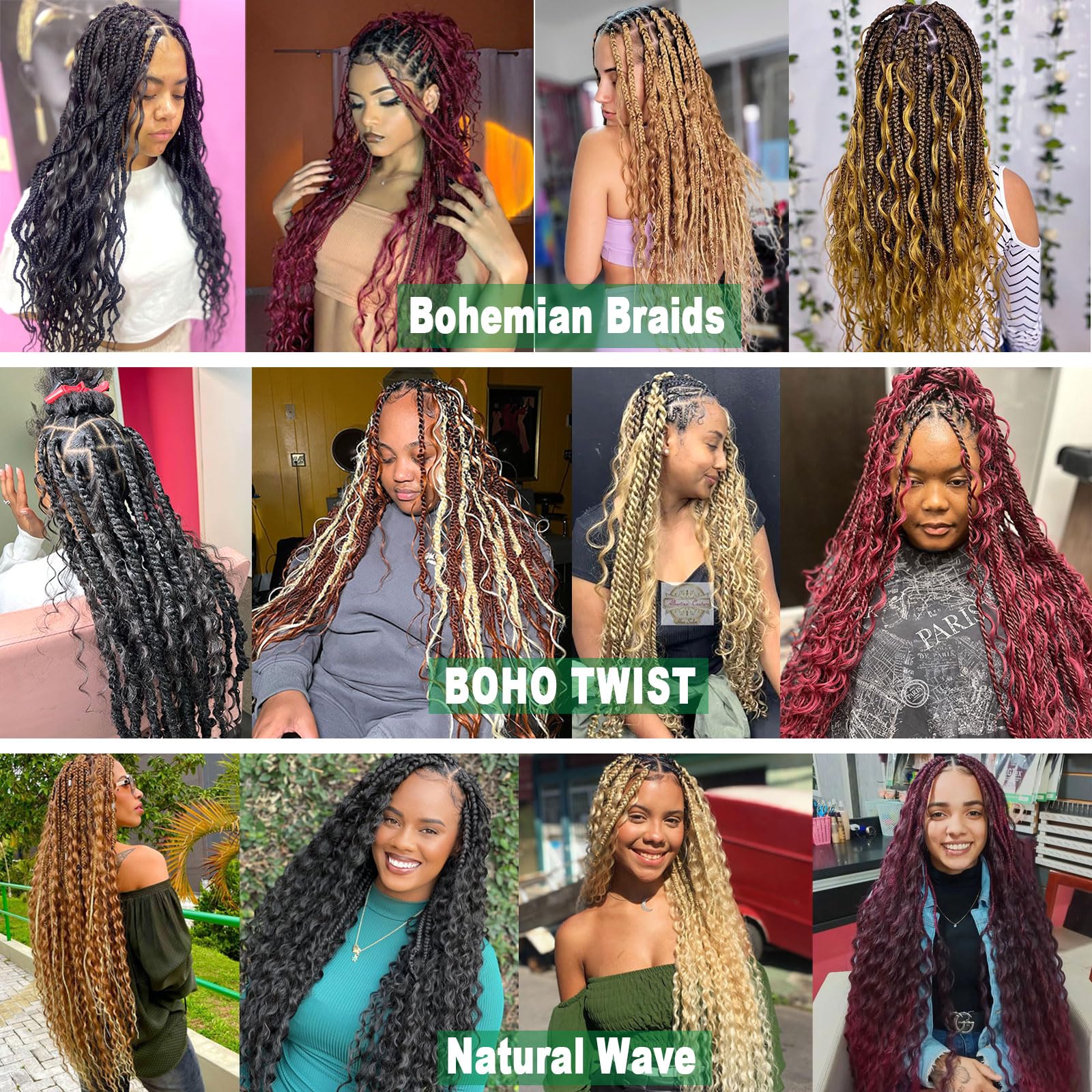 BATISI Ocean Wave Crochet Hair 30 Inch 1 Pack 1b Natural Black Deep Wave Crochet Hair Wavy Braiding Hair Curly Crochet Hair For Black Women