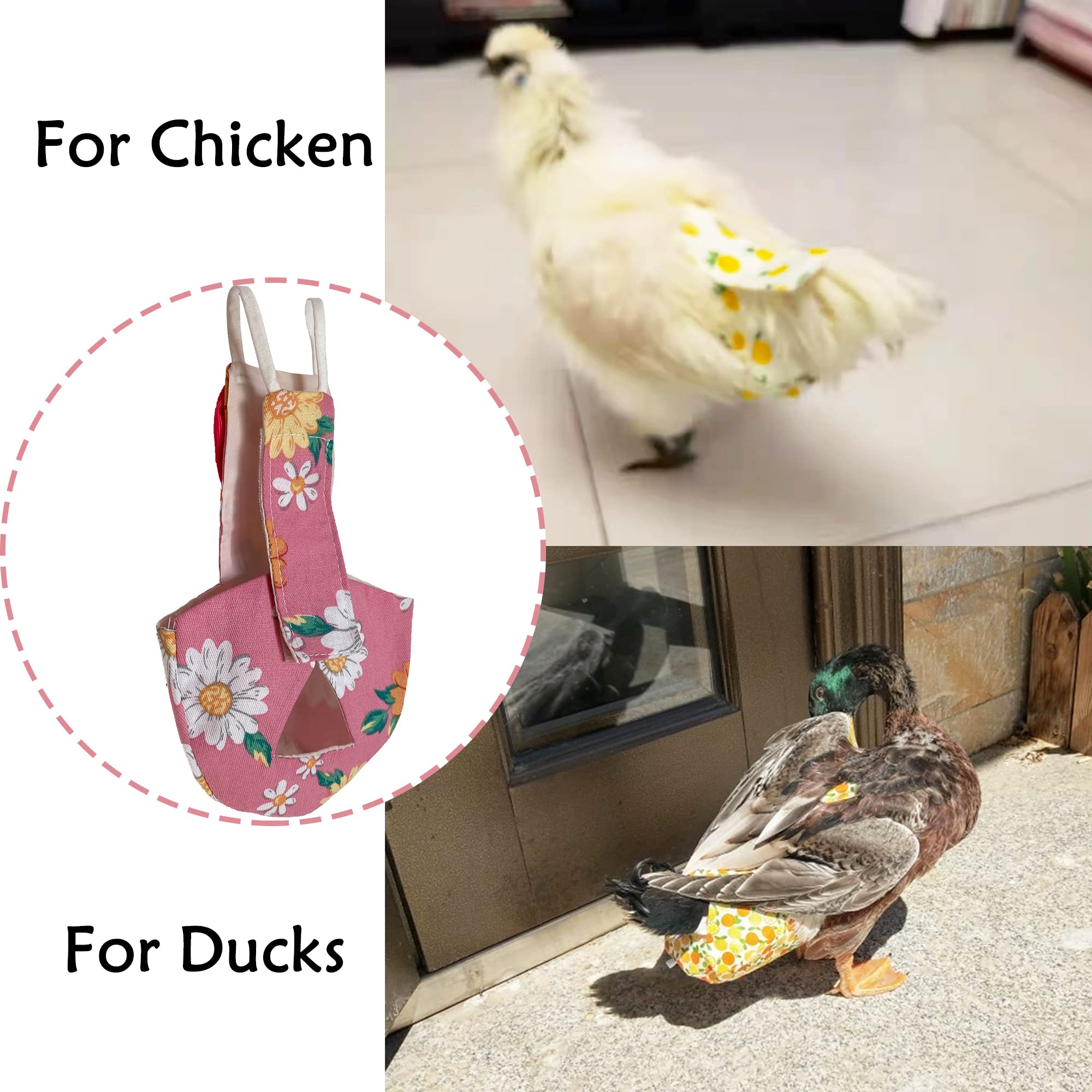 PIEITI Waterproof Call Duck Diaper for Real Ducks Clothes Nappy to Keep Home Clean, Reusable Diapers for Cole Duck with Enlarged Bag for Duck Feces Pee, Poultry Supplies(L)