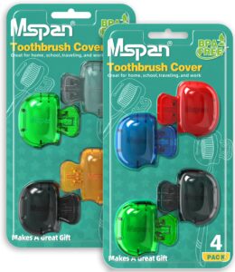 mspan electric toothbrush cover cap: brush head protector cute plastic clip pod - toothbrush travel case for traveling & home - 8 packs