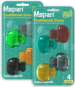 mspan electric toothbrush head cover: sonic toothbrush cap travel protector plastic brush pod protection clip case - 8 pack