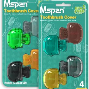 Mspan Electric Toothbrush Head Cover: Sonic Toothbrush Cap Travel Protector Plastic Brush Pod Protection Clip Case - 8 Pack