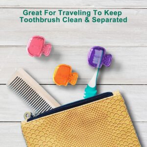 Mspan Toothbrush Protector Travel Cover: Brush Head Cap Cute Clip Case Bulk Guard - 8 Packs