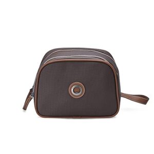 delsey paris chatelet 2.0 toiletry and makeup travel bag, chocolate brown