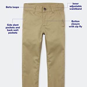 The Children's Place Baby Boys' and Toddler Stretch Chino Pants, Flax 2-Pack, 12-18 Months