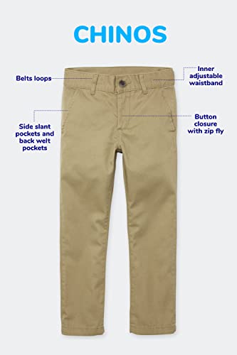 The Children's Place Baby Boys' and Toddler Stretch Chino Pants, Flax 2-Pack, 12-18 Months