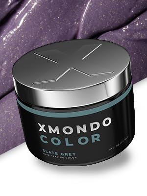 XMONDO Color Slate Grey Depositing Mask & Semi-Permanent Grey Hair Dye | Infused with Bond Booster Technology & Hyaluronic Acid for Nourishment, Revitalization & Repair, Vegan Formula, 8 Fl Oz 1-Pack