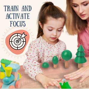 Curious Melodies Wooden Toys Stacking and Balancing - Advanced Small River Rocks | Nature Toy Block Sets