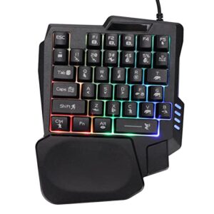 one handed gaming keyboard 35 keys waterproof wide palm rest black single handed keyboard for computer mobile games