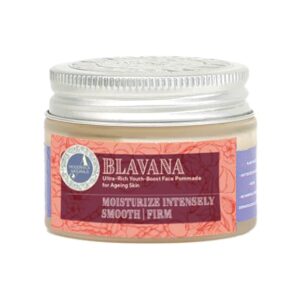 Blavana Daily Moisturizer for Face - An Ayurvedic Ultra-Rich Youth-Boost Face Pommade for Aging Skin - with Black Gram, Manjistha, Apricot, Aloe Vera - Dermatologically Tested 1.76 oz