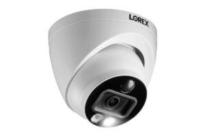 lorex c861xc-e 4k ultra hd active deterrence dome analog security camera, 135ft night vision, color night vision, motion-activated led warning light, ip67,camera only, white (renewed)