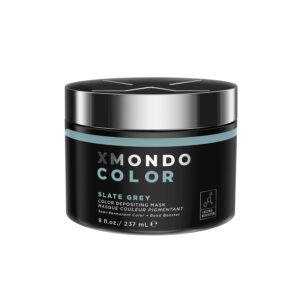 XMONDO Color Slate Grey Depositing Mask & Semi-Permanent Grey Hair Dye | Infused with Bond Booster Technology & Hyaluronic Acid for Nourishment, Revitalization & Repair, Vegan Formula, 8 Fl Oz 1-Pack