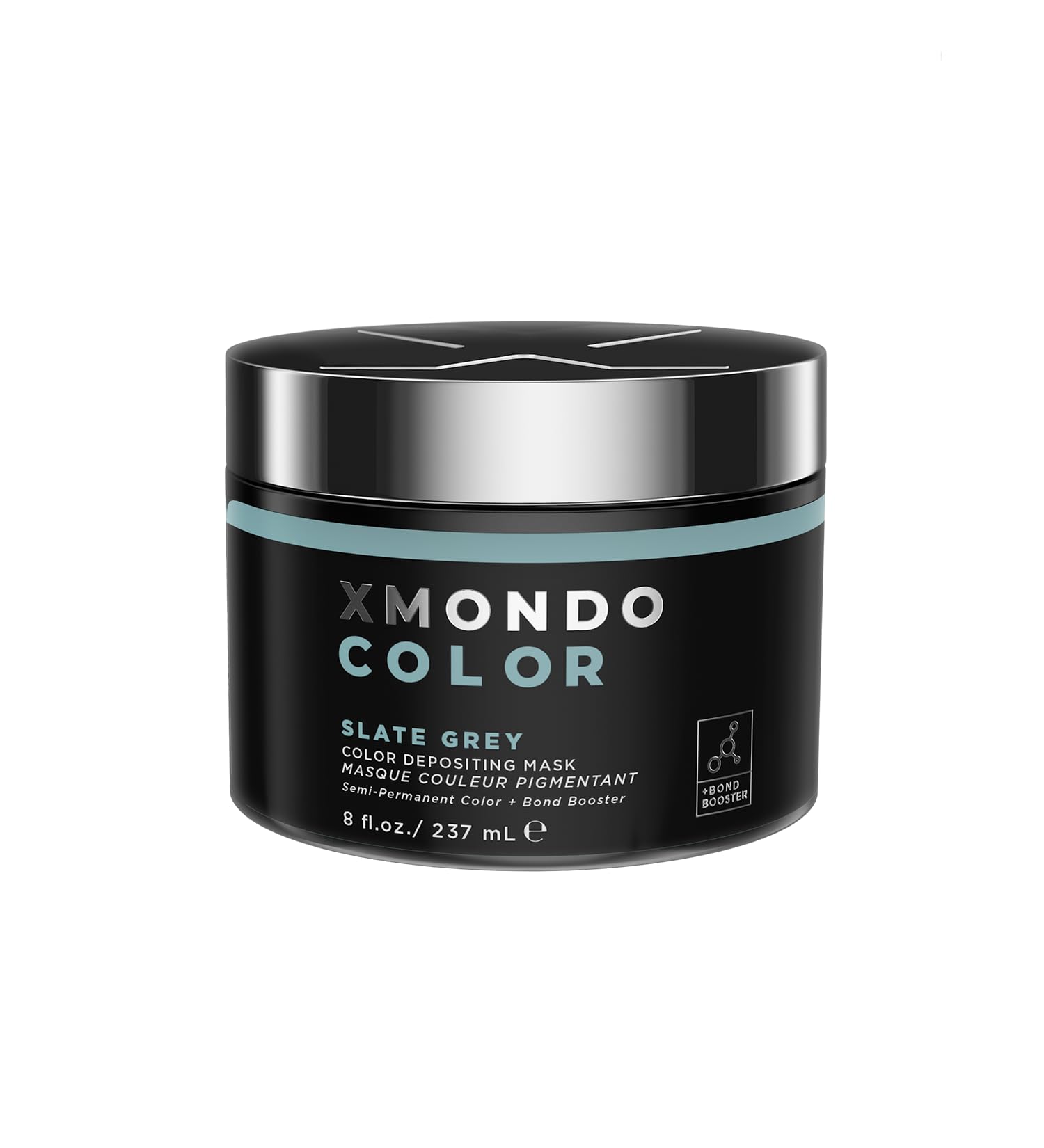 XMONDO Color Slate Grey Depositing Mask & Semi-Permanent Grey Hair Dye | Infused with Bond Booster Technology & Hyaluronic Acid for Nourishment, Revitalization & Repair, Vegan Formula, 8 Fl Oz 1-Pack