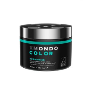 XMONDO Color Turquoise Depositing Mask & Semi-Permanent Turquoise Dye | Infused with Bond Booster Technology & Hyaluronic Acid for Nourishment, Revitalization & Repair, Vegan Formula, 8 Fl Oz 1-Pack