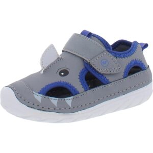 stride rite baby boys soft motion splash water shoe, grey shark, 5.5 wide toddler us