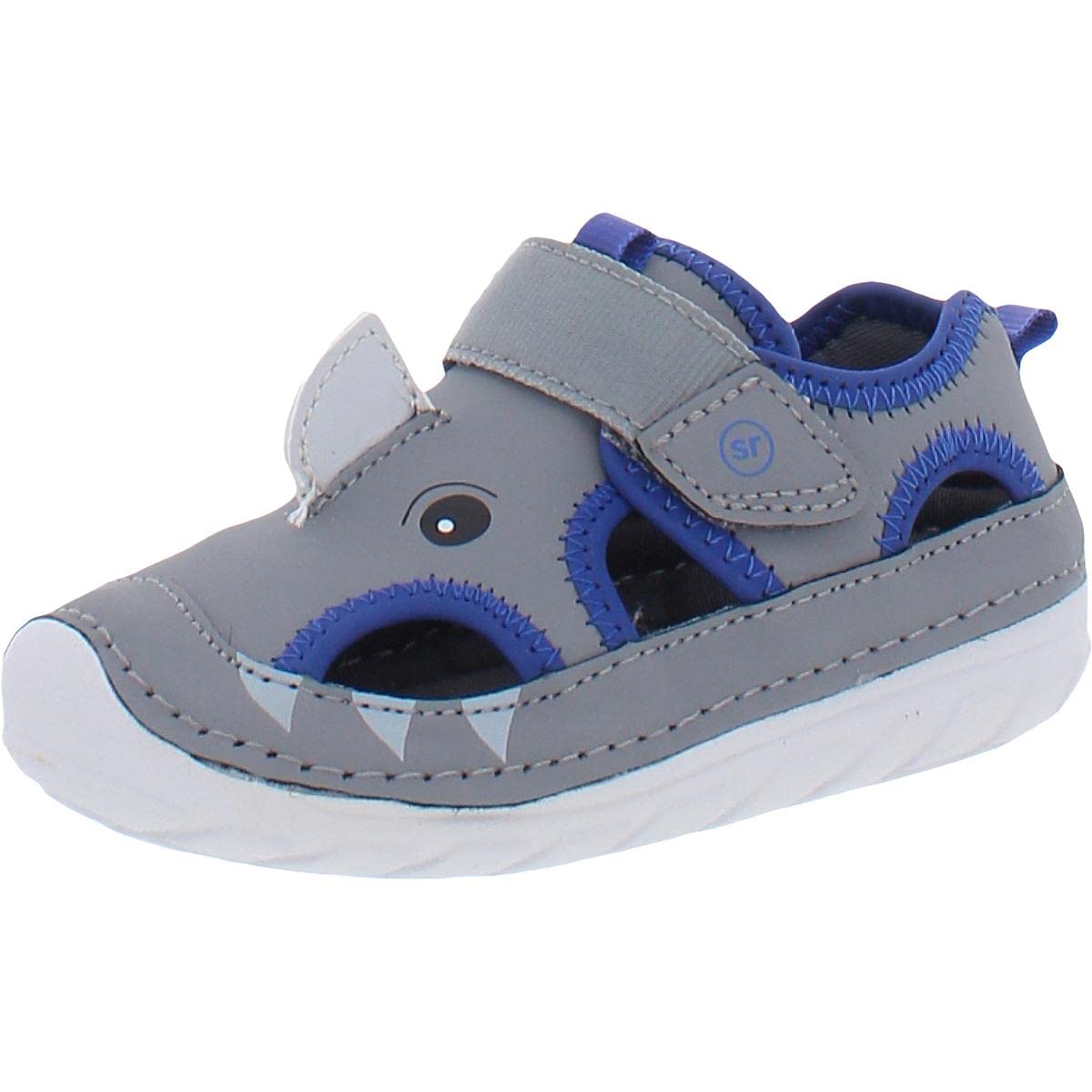 Stride Rite baby boys Soft Motion Splash Water Shoe, Grey Shark, 5.5 Wide Toddler US