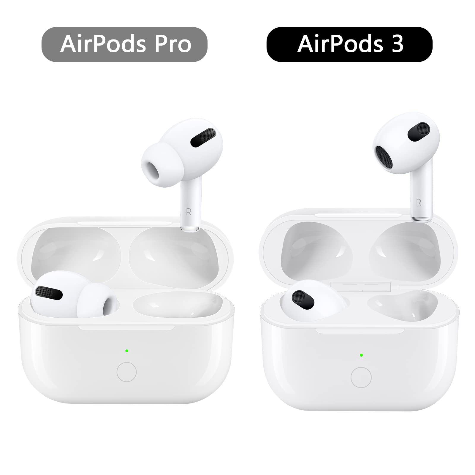 Wireless Charging Case Compatible with Air Pods 3, 600mAh Built-in Battery Charger Case Replacement with Pairing Sync Button No Earbuds, White