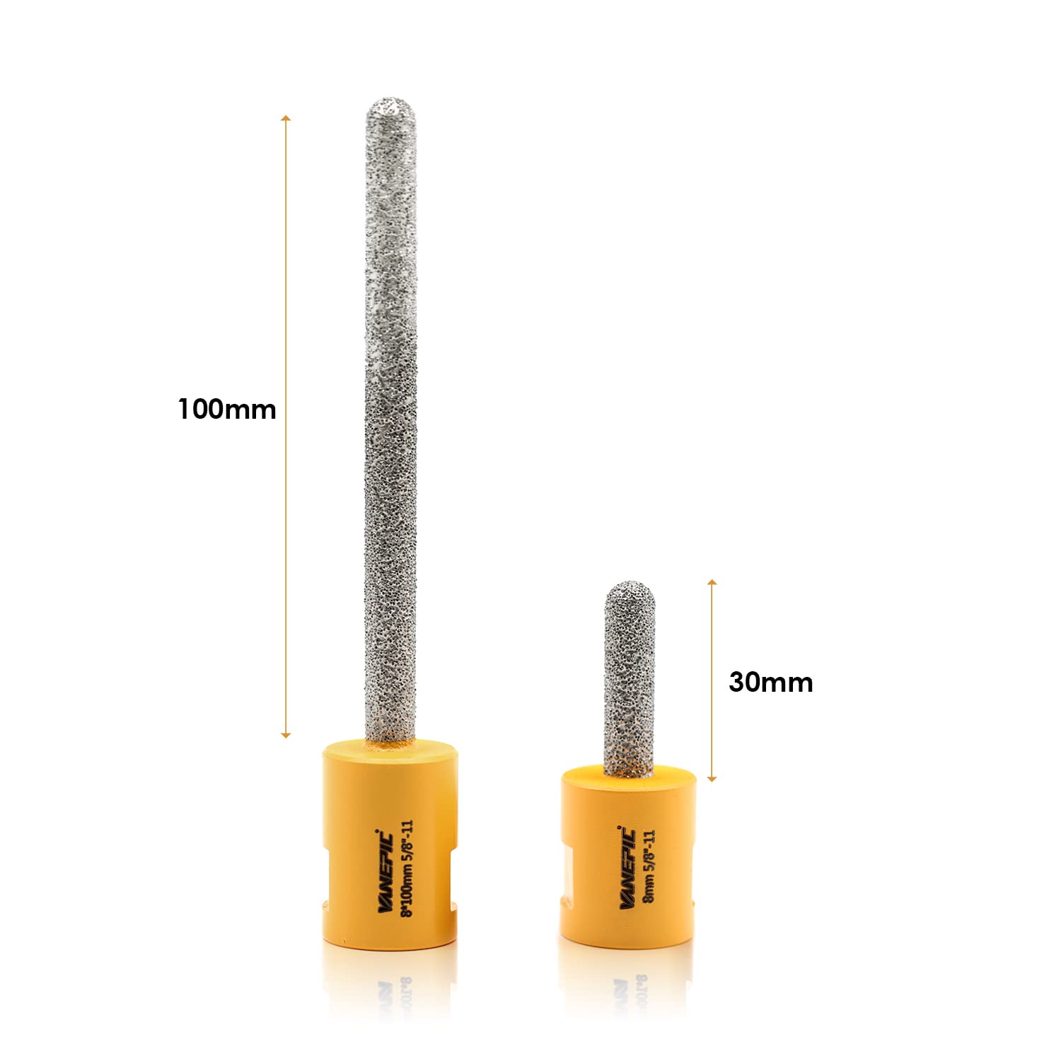 VANEPIC Diamond Mortar Raking Bit 5/16" x 1-3/16" for Brickwork Joint Mortar Removal and Tuck Pointing Granite Marble Masonry Stone Vacuum Brazed Bit (1, 8X30MM (5/16" x 1-3/16"))