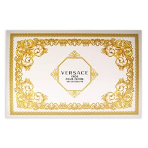 Versace Eros Pour Femme Women 3.4oz EDT Spray, 3.4oz Luxury Body Lotion, 3.4oz Luxury Bath and Shower Gel, Black and Gold Travel B 4 Pc Gift Set