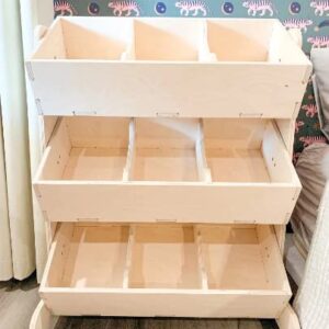 Bush Acres Montessori Organizer – Storage for Toddlers Supplies - Wooden Furniture – Playroom Storage – Playroom Organization