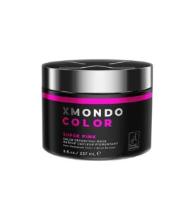 xmondo color super pink depositing mask & semi-permanent pink hair dye | infused with bond booster technology & hyaluronic acid for nourishment, revitalization & repair, vegan formula, 8 fl oz 1-pack