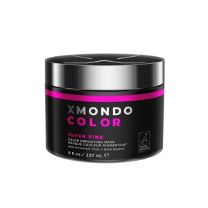 XMONDO Color Super Pink Depositing Mask & Semi-Permanent Pink Hair Dye | Infused with Bond Booster Technology & Hyaluronic Acid for Nourishment, Revitalization & Repair, Vegan Formula, 8 Fl Oz 1-Pack