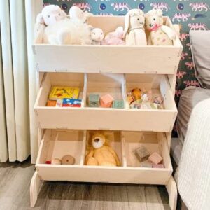 Bush Acres Montessori Organizer – Storage for Toddlers Supplies - Wooden Furniture – Playroom Storage – Playroom Organization