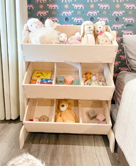 Bush Acres Montessori Organizer – Storage for Toddlers Supplies - Wooden Furniture – Playroom Storage – Playroom Organization