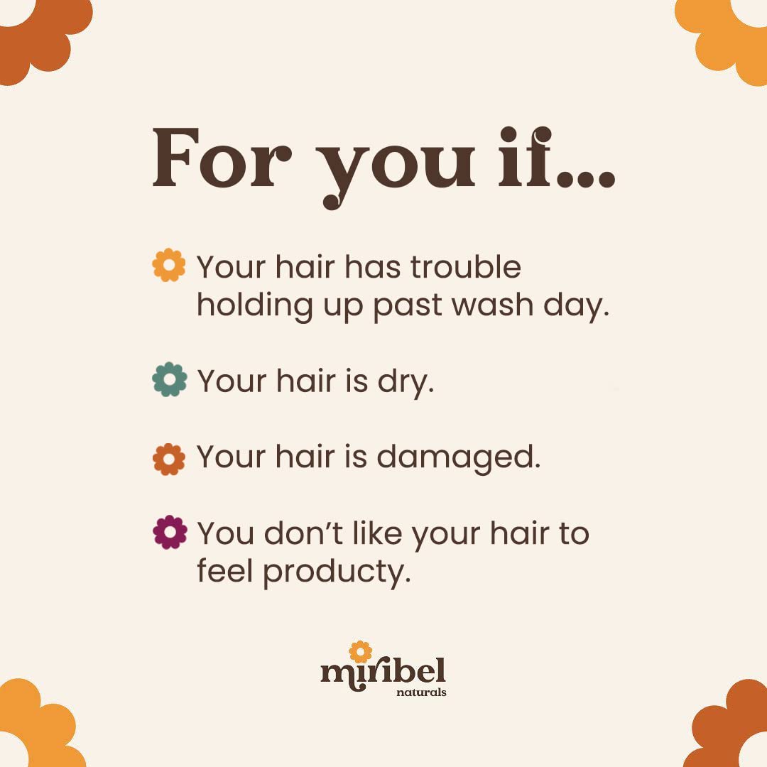 Miribel Naturals Medium Hold Flaxseed Gel for Curly and Wavy Hair | Curl Defining Styling Gel | No Buildup, No Flaking, No Crunch | Light Scent | Vegan and Cruelty-Free