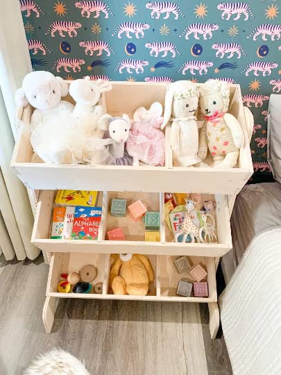 Bush Acres Montessori Organizer – Storage for Toddlers Supplies - Wooden Furniture – Playroom Storage – Playroom Organization