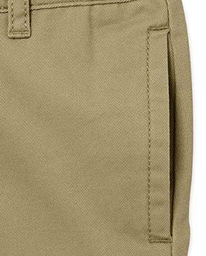 The Children's Place Baby Boys' and Toddler Stretch Chino Pants, Flax 2-Pack, 12-18 Months