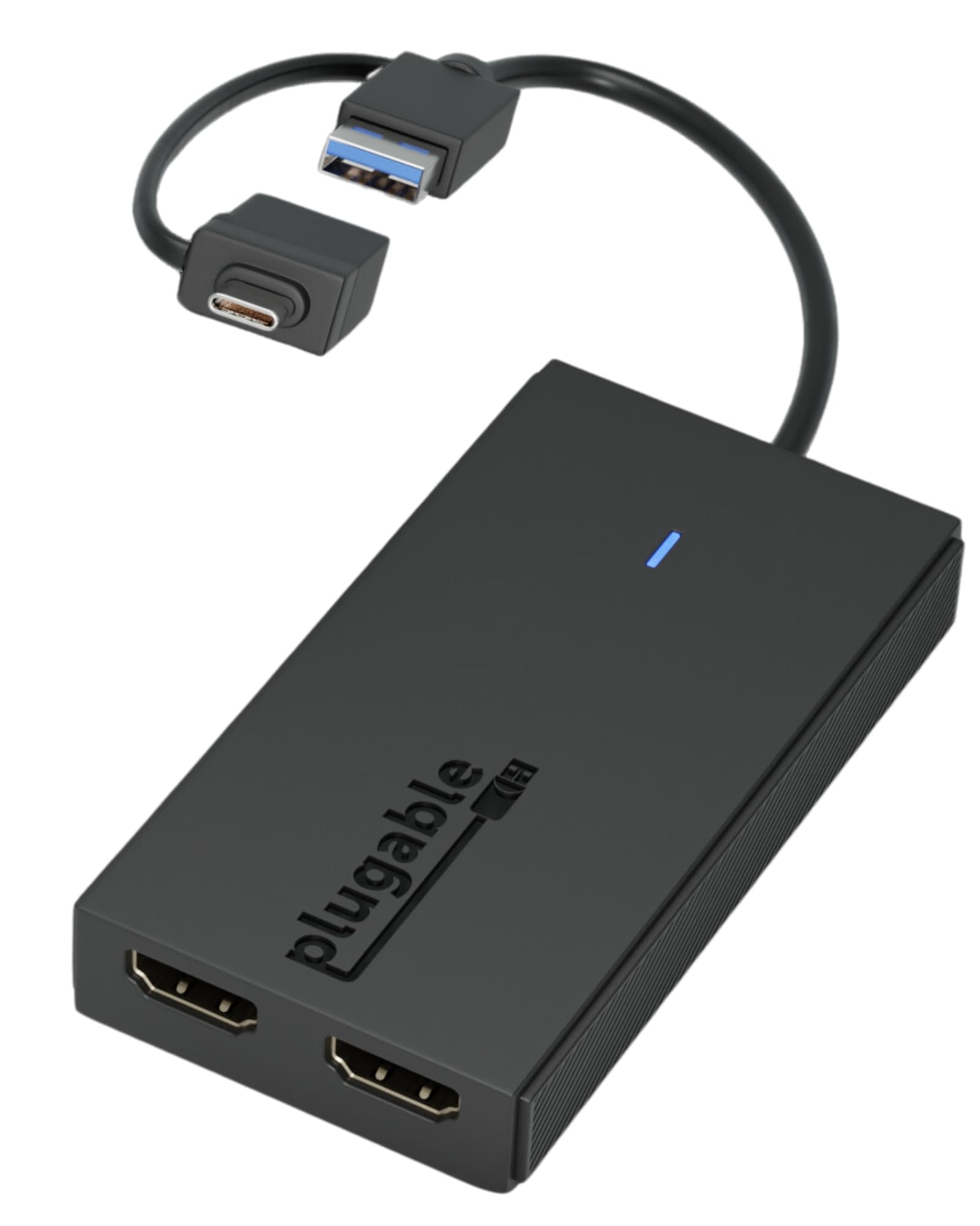 Plugable Dual Monitor Adapter for M1/M2/M3/M4 macOS Systems, Windows, ChromeOS. Broad Compatibility - Thunderbolt, USB-C, USB 3.0 to HDMI Adapter for Dual Monitors 1920x1080 @60Hz, SMI Driver Required