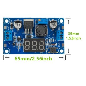 EPLZON LM2596 Buck Converter with Voltmeter Display Buck Module DC-DC 4.0-40V to 1.25-37V 2A Voltage Adjustable Buck Converter Module(Pack of 2 Pcs)