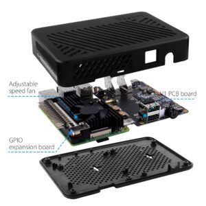 GeeekPi DeskPi Lite for Raspberry Pi 4, Pi 4 Case with Power Button/Heatsink with PWM Fan,32GB Card,QC3.0 Power Supply for Raspberry Pi 4B