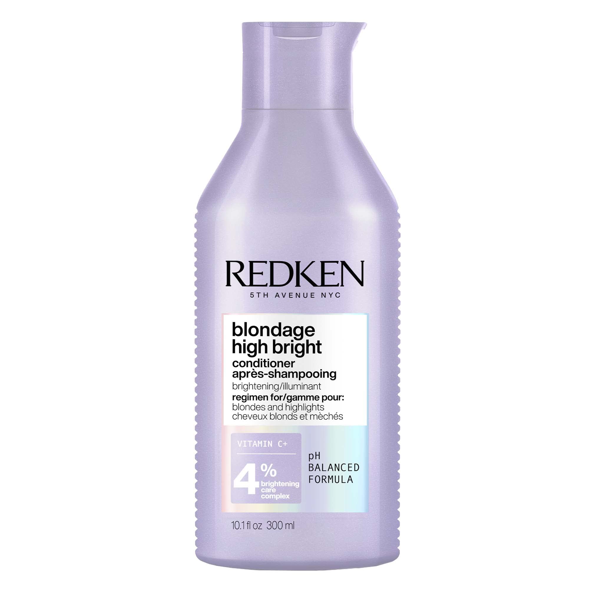 Redken Blondage High Bright Conditioner | Brightens and Lightens Color-Treated and Natural Blonde Hair Instantly | Infused with Vitamin C | 10.1 Fl Oz