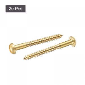 uxcell Wood Screws M4 x 40mm Slotted Round Head Brass Self-Tapping Screw 20 Pcs