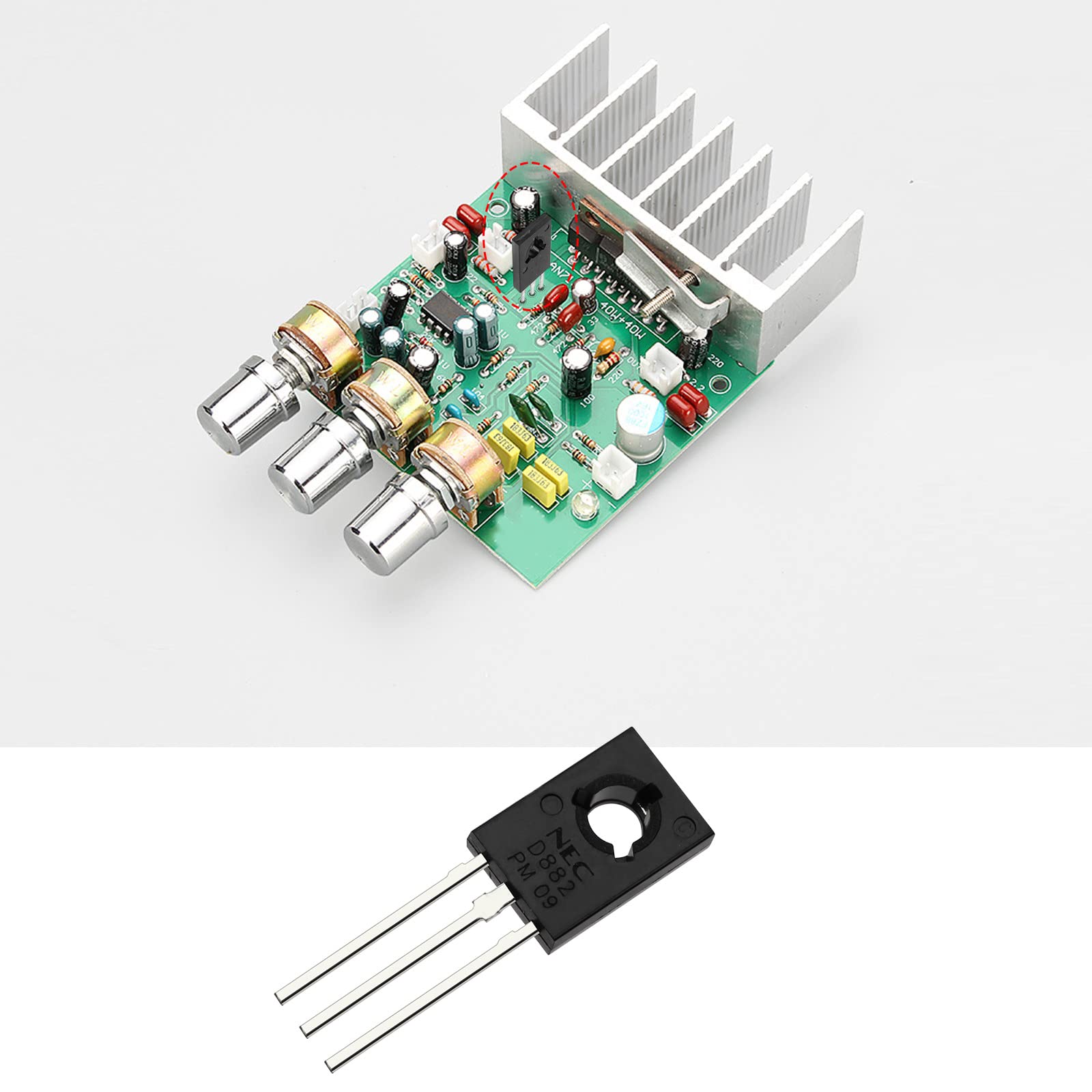 Micro Traders 10PCS NPN Transistor Silicon Power General Purpose 3Pin Transistor NEC TO-126 Semiconductor Products 2SD882 40V 3A 1.0W for Audio Radio