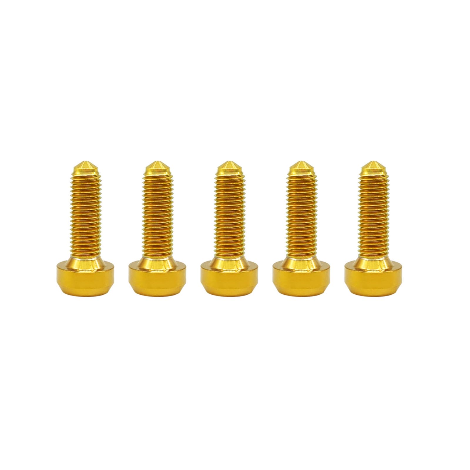 RISON Titanium Bolts M7x1x24.5mm Titanium Bolts Gold M7 Titanium Split Rim Bolts GR5 Bolts Pack of 5