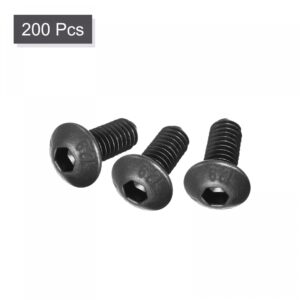 uxcell M4x12mm Hex Socket Button Head Cap Bolts Screws Alloy Steel 200pcs