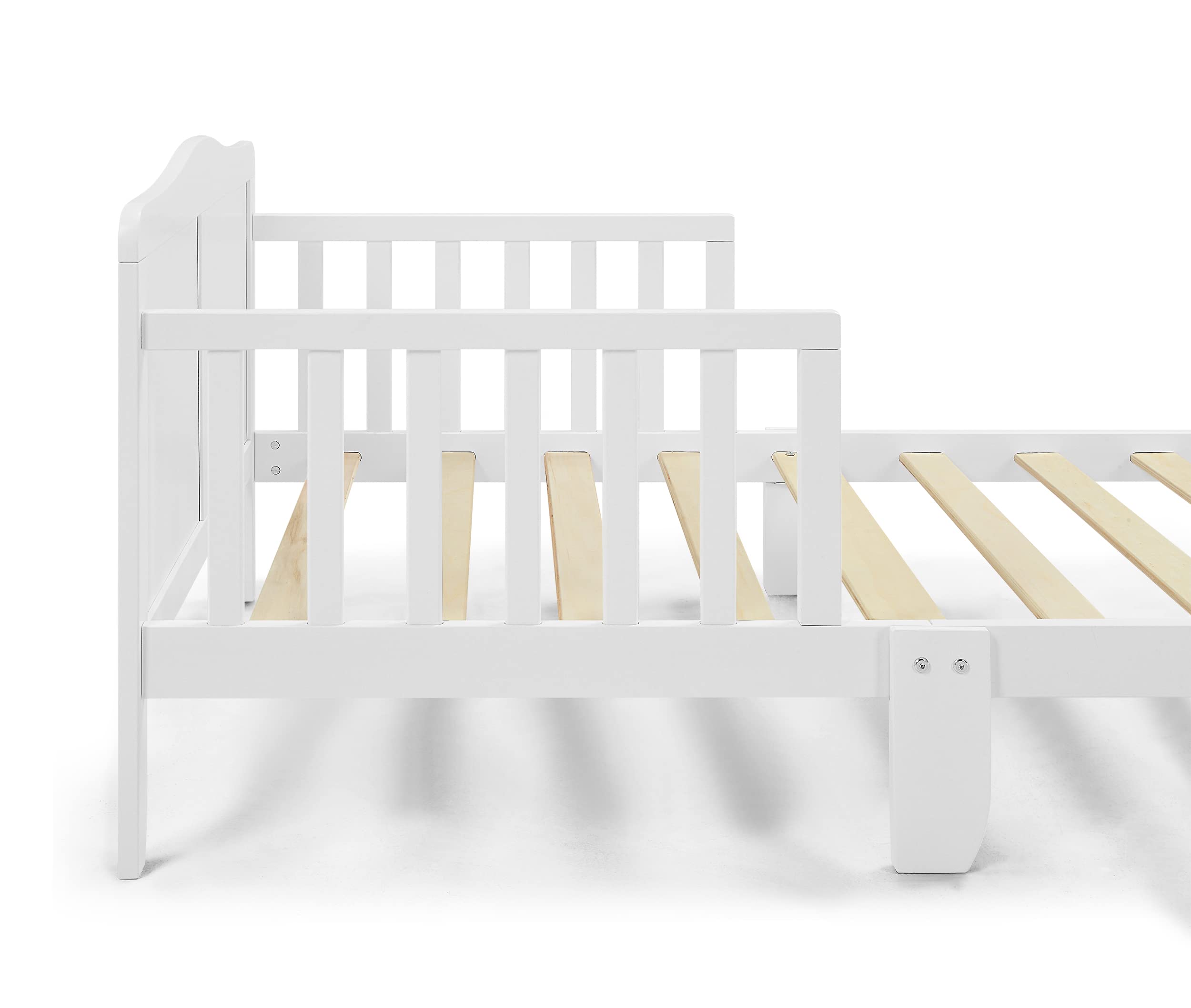 Olive & Opie Birdie Toddler Bed in White and White